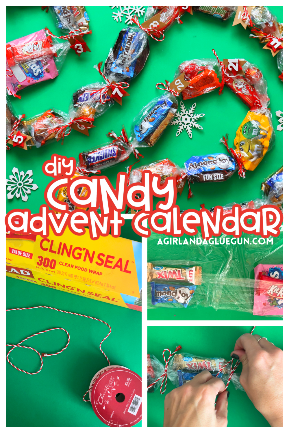 christmas candy advent calendar - A girl and a glue gun