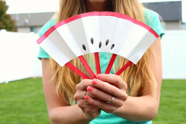 diy fruit fans -a fun kids crafts - A girl and a glue gun