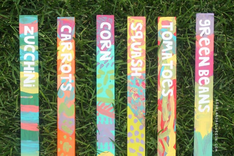 Paint sticks as garden markers-kids craft! - A girl and a glue gun