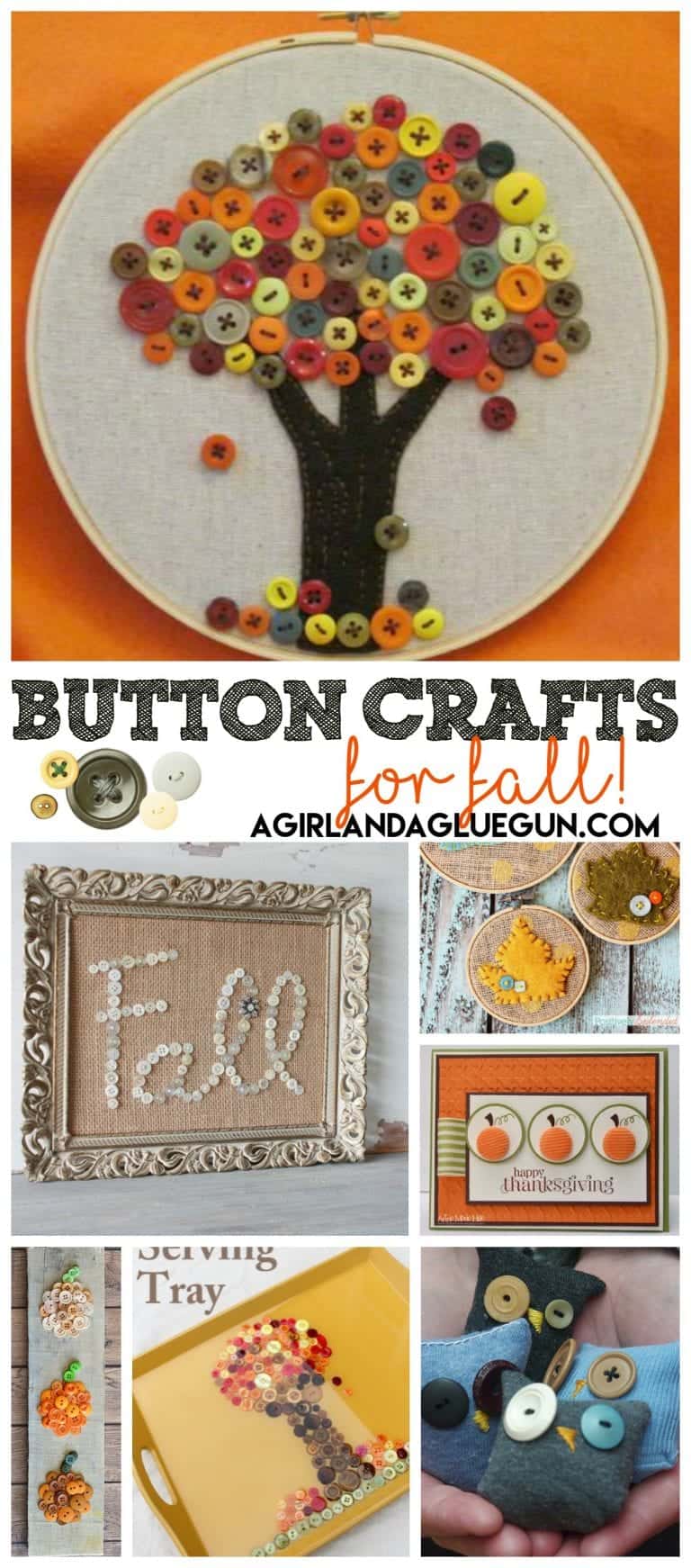 Fall Button Roundup! Fun Craft ideas! - A girl and a glue gun