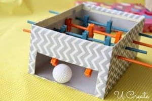 Shoe Box Crafts for Kids - A girl and a glue gun