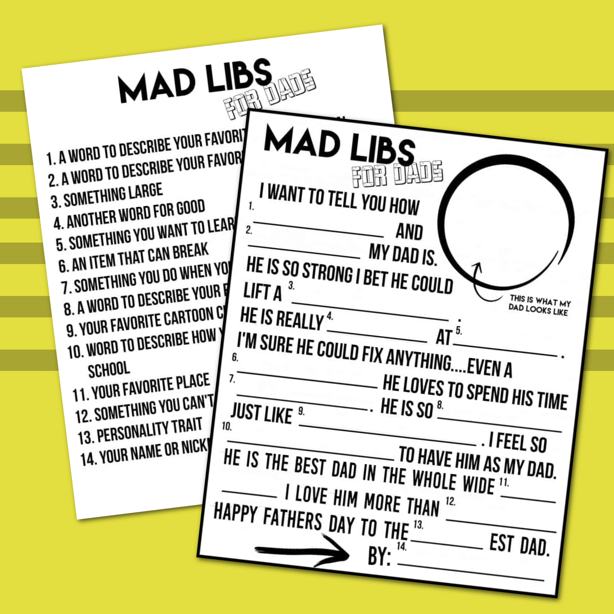 Father's Day Mad Libs Printable: A Hilarious Free Activity Kids Will ...