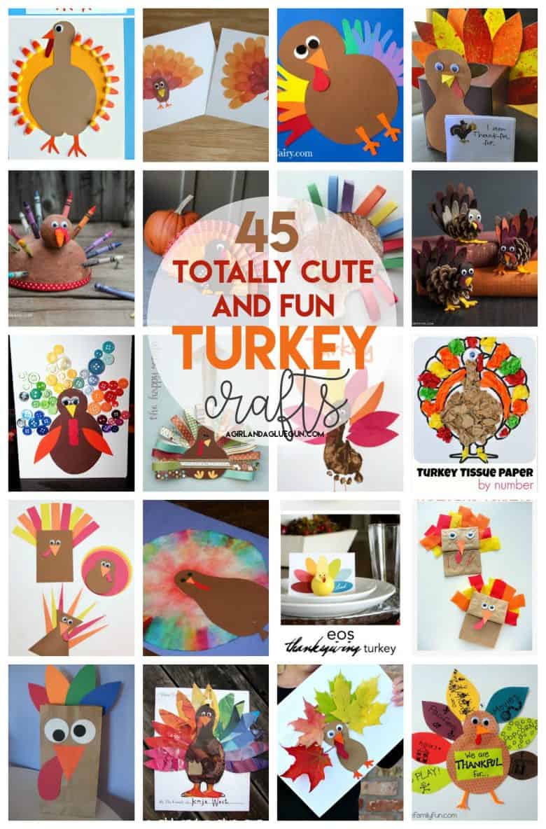 Thanksgiving turkey crafts - A girl and a glue gun