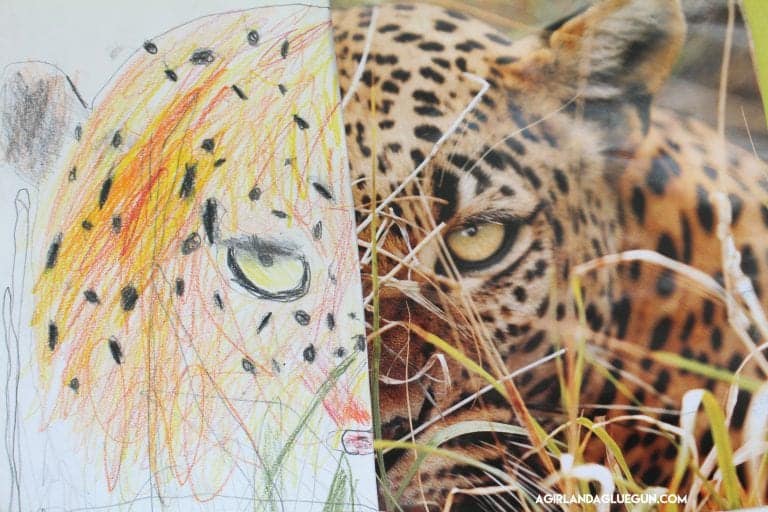 Finish the picture (kid's craft) - A girl and a glue gun