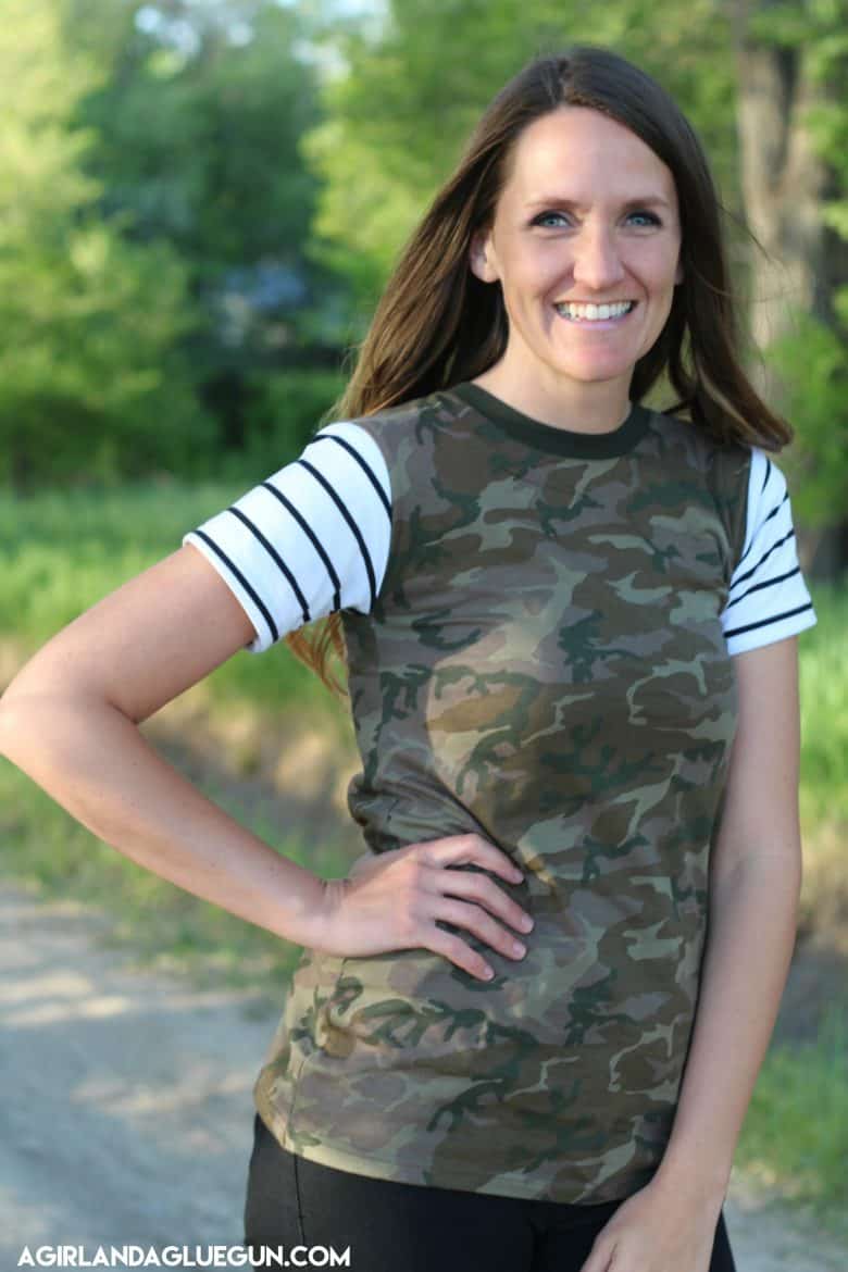 Upcycle two shirts into one! - A girl and a glue gun