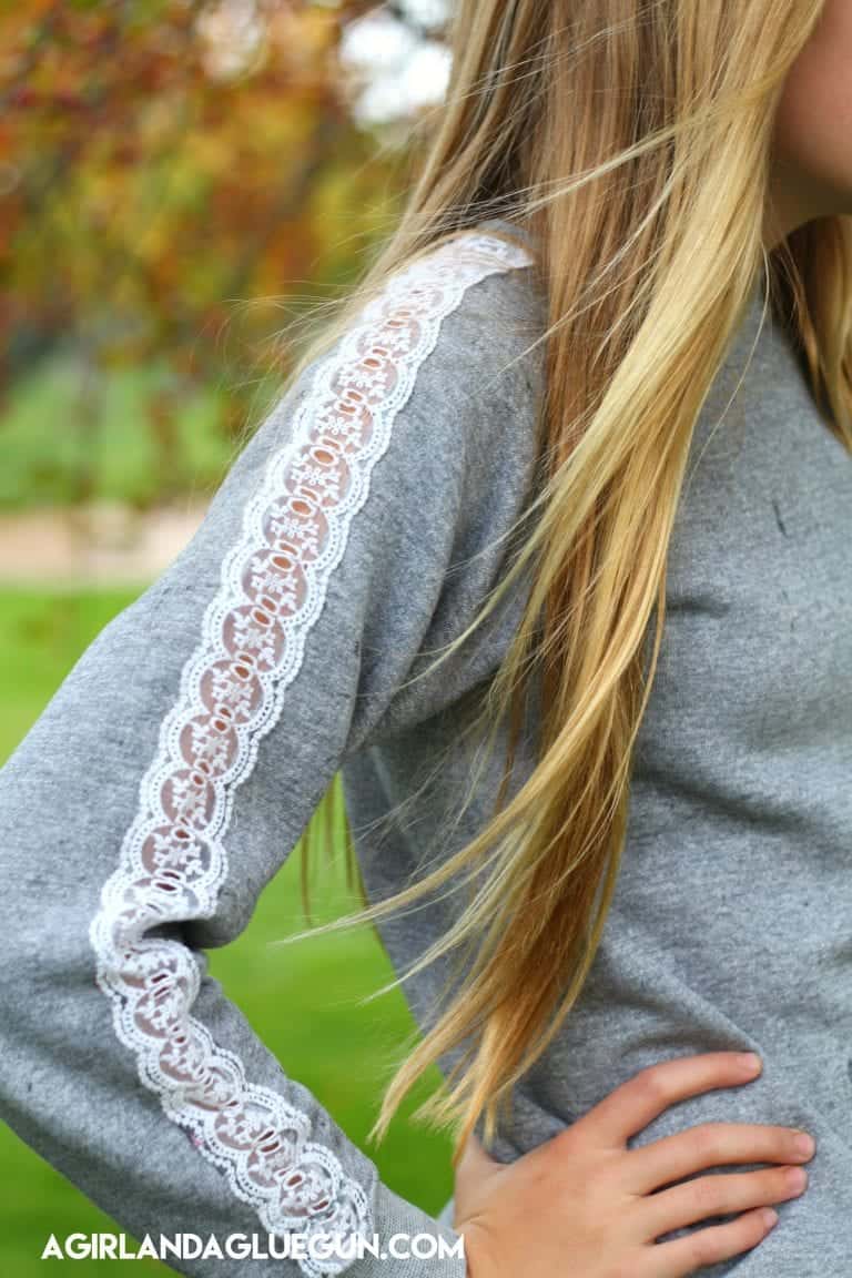 Lacy sleeves diy - A girl and a glue gun