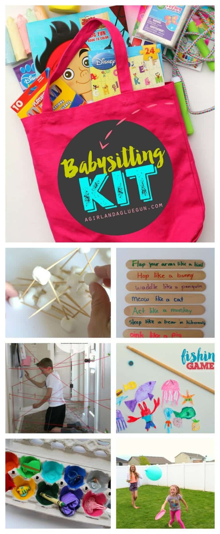 Babysitting kit - A girl and a glue gun