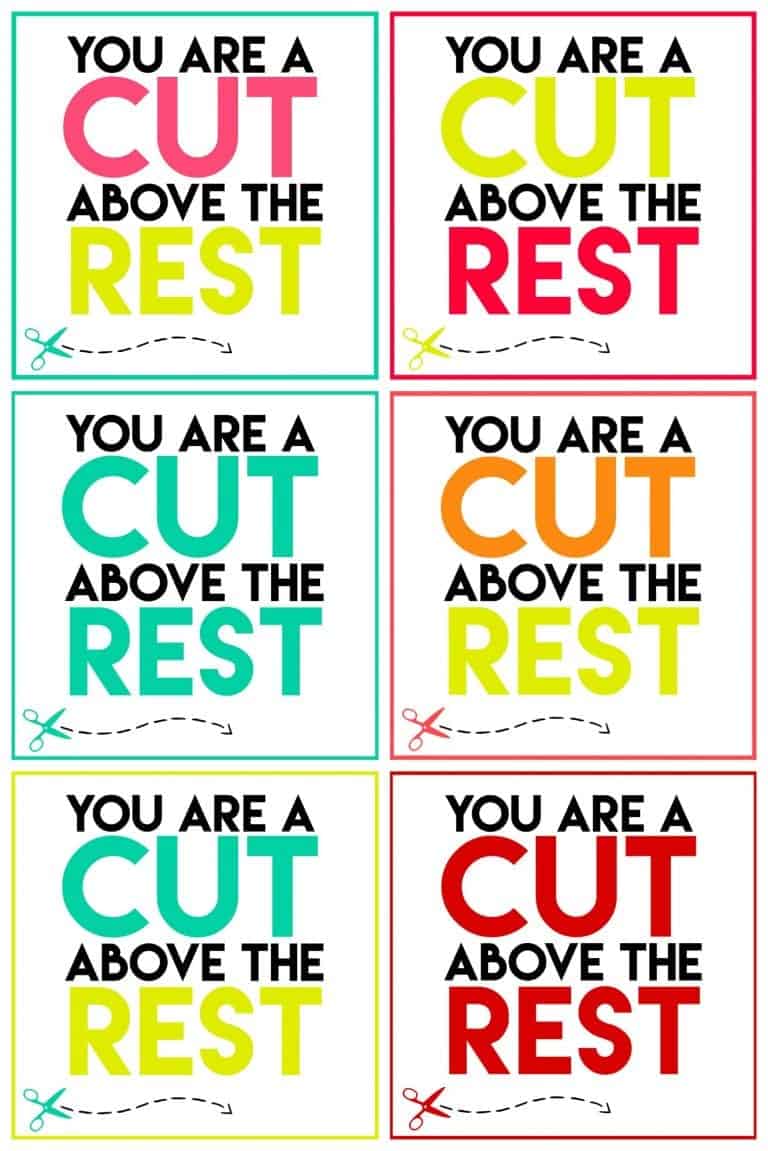 Cut above the rest Teacher printable - A girl and a glue gun