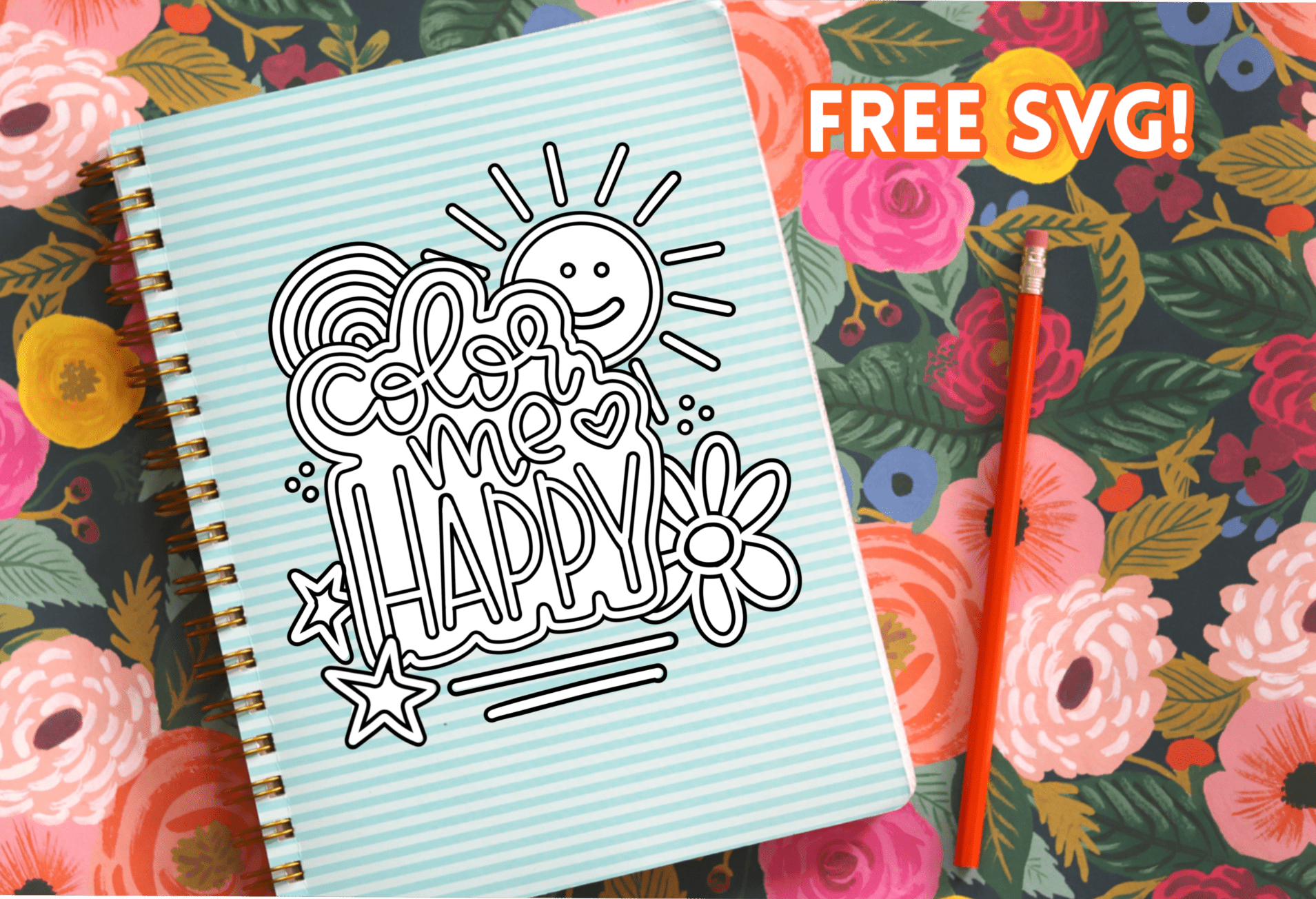 Color me Happy free cut file! - A girl and a glue gun