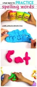 3 ways to practice spelling words with playdoh! - A girl and a glue gun