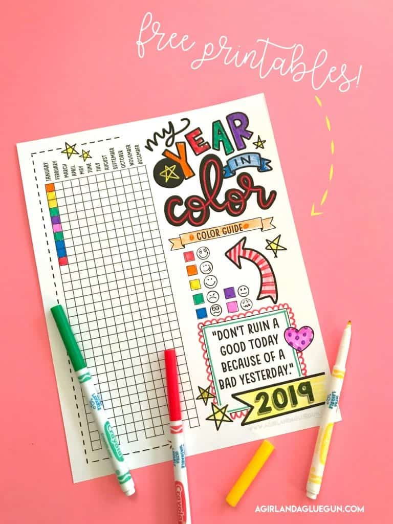 My year in color printables - A girl and a glue gun