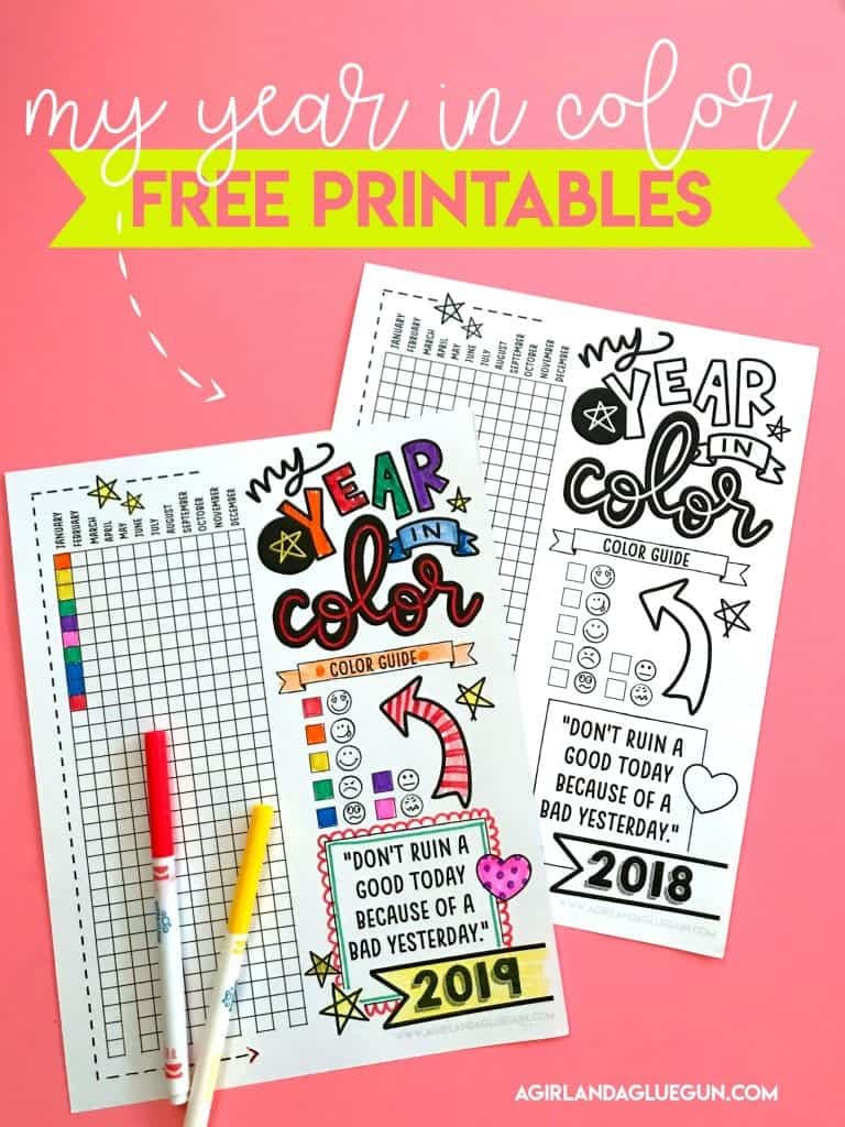 My year in color printables - A girl and a glue gun