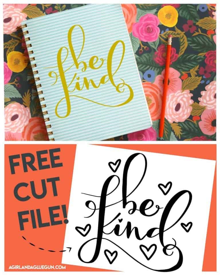 Be Kind free svg cut file - A girl and a glue gun
