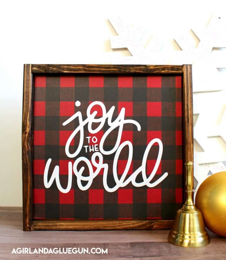 Buffalo Check Christmas Sign - A girl and a glue gun