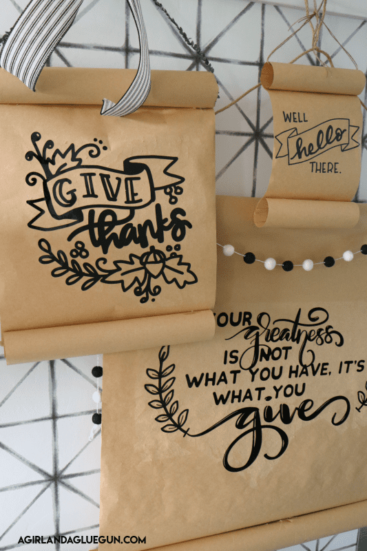 DIY paper scroll sign - A girl and a glue gun
