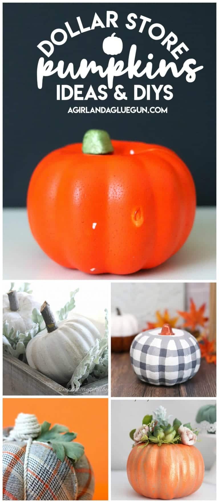 DIY Dollar store pumpkins - A girl and a glue gun