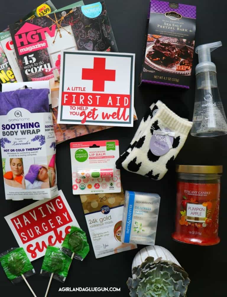 get well soon gift basket - A girl and a glue gun