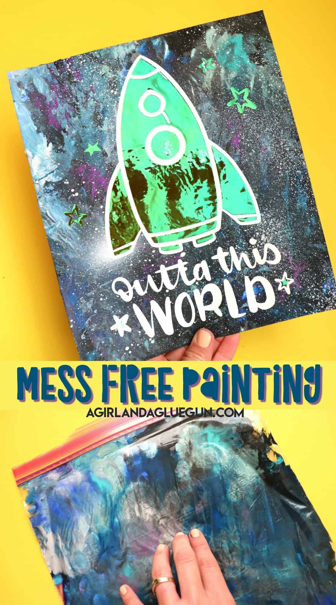 Mess free paint project for kids - A girl and a glue gun