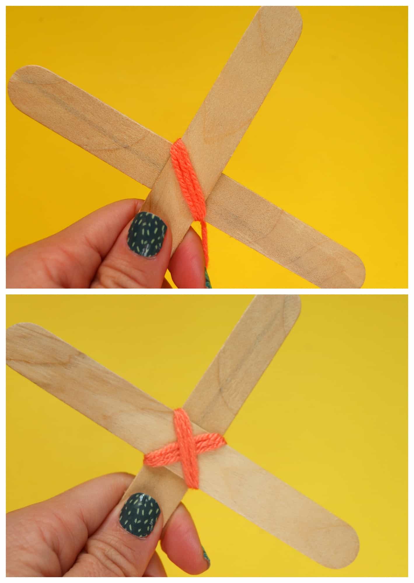 How to make a God's Eye yarn craft. - A girl and a glue gun