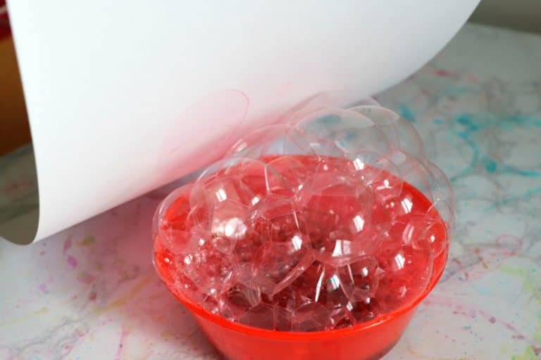 Bubble art - A girl and a glue gun