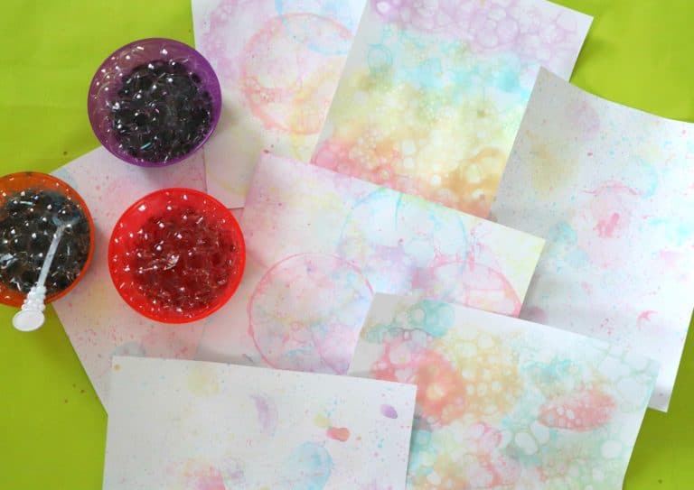 Bubble art - A girl and a glue gun