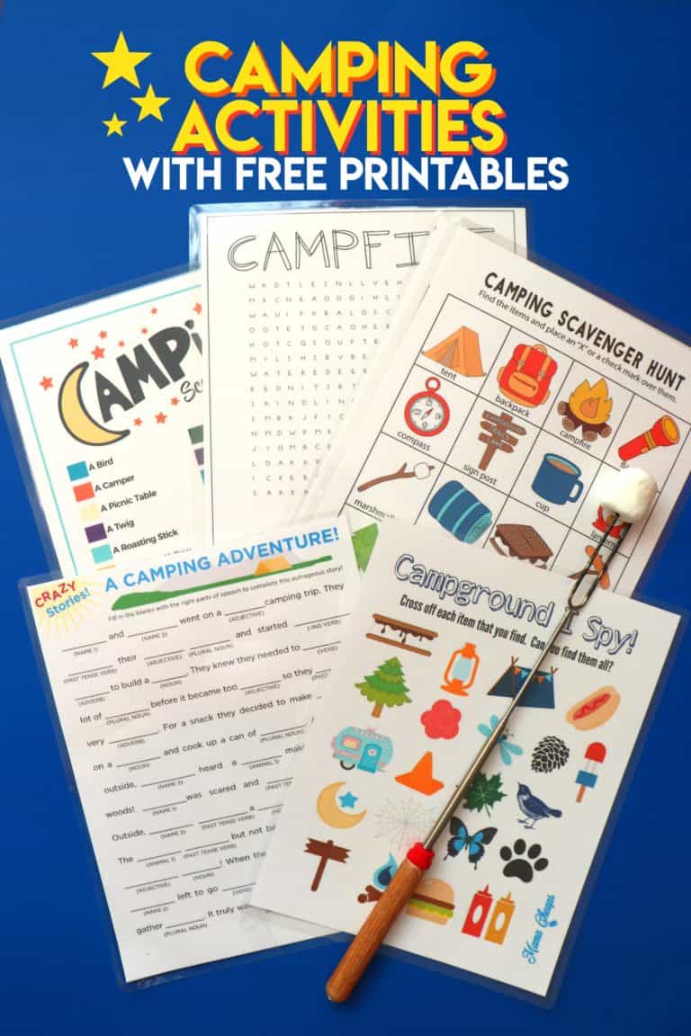 Camping printables for kids! - A girl and a glue gun