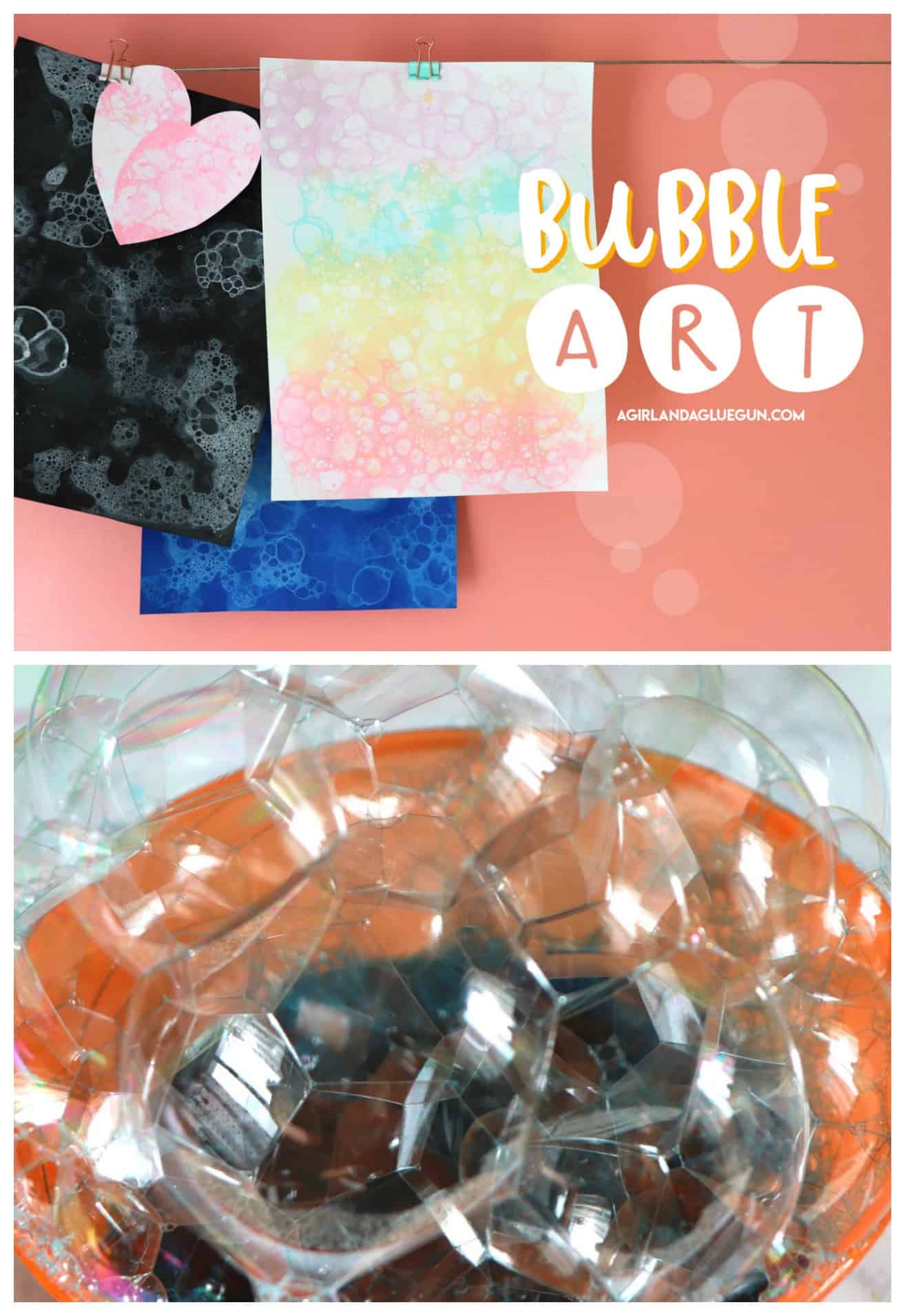 Bubble art - A girl and a glue gun