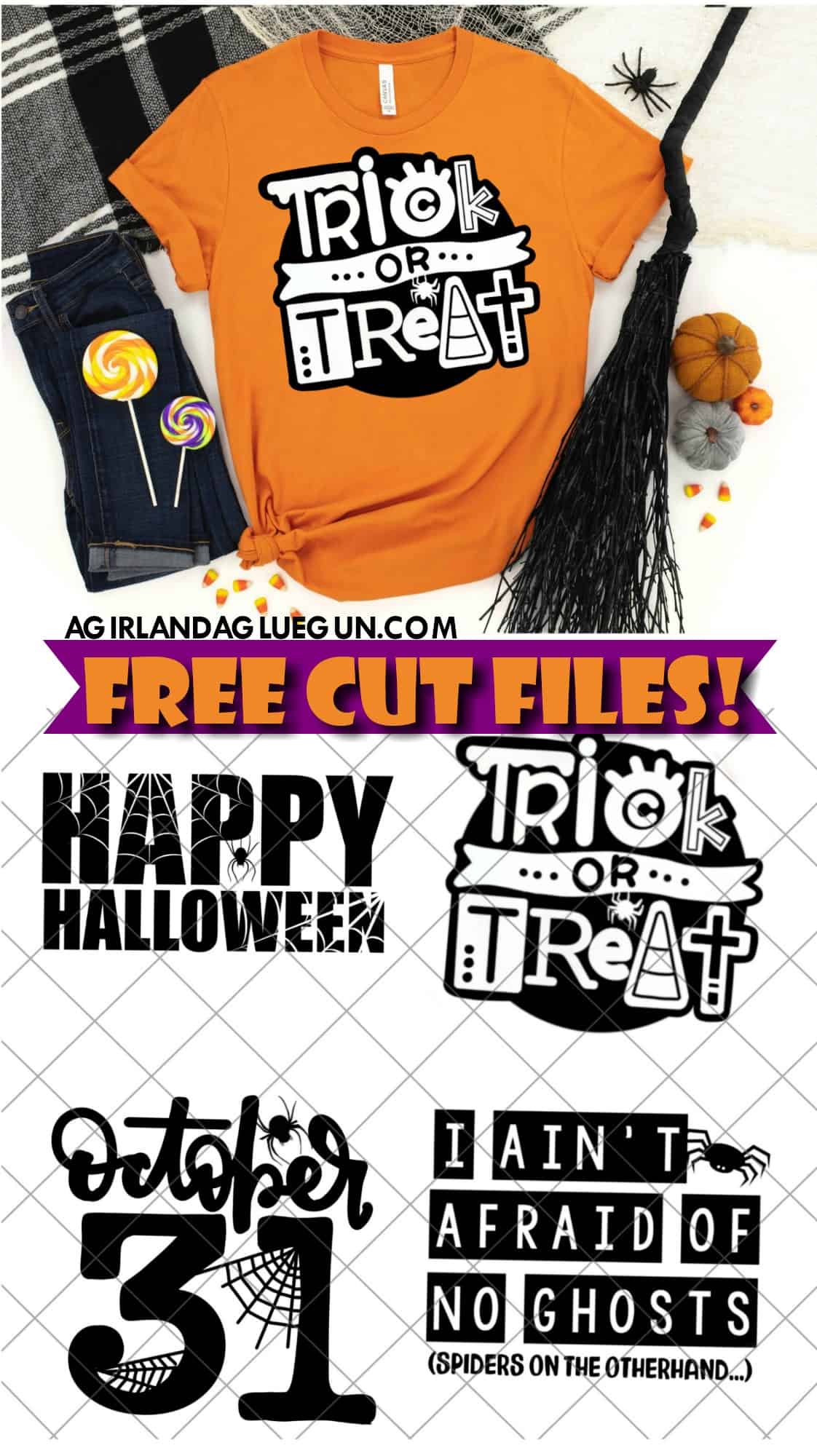 Trick or treat Cut File - A girl and a glue gun
