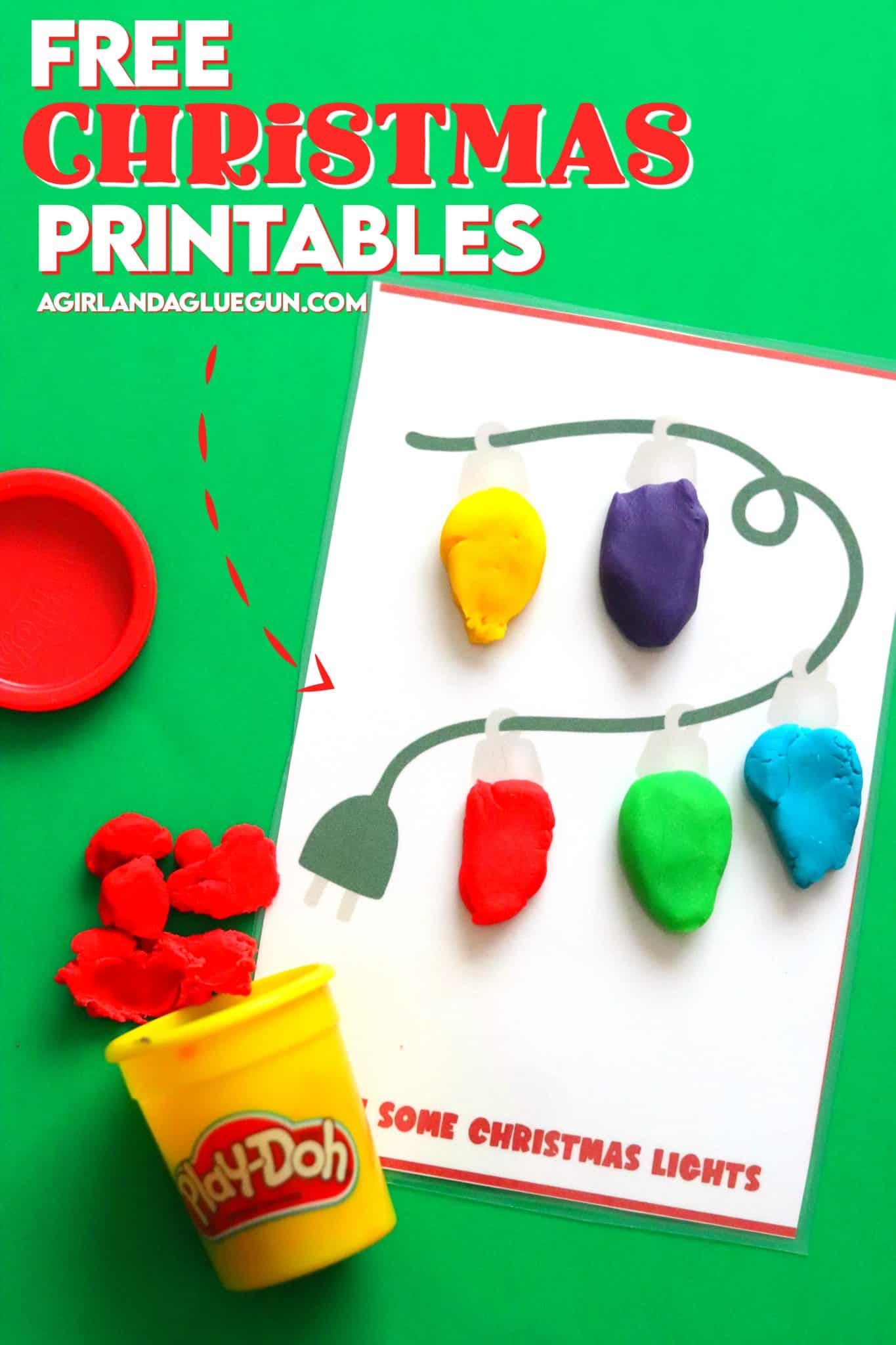 Christmas Play Dough mats - A girl and a glue gun