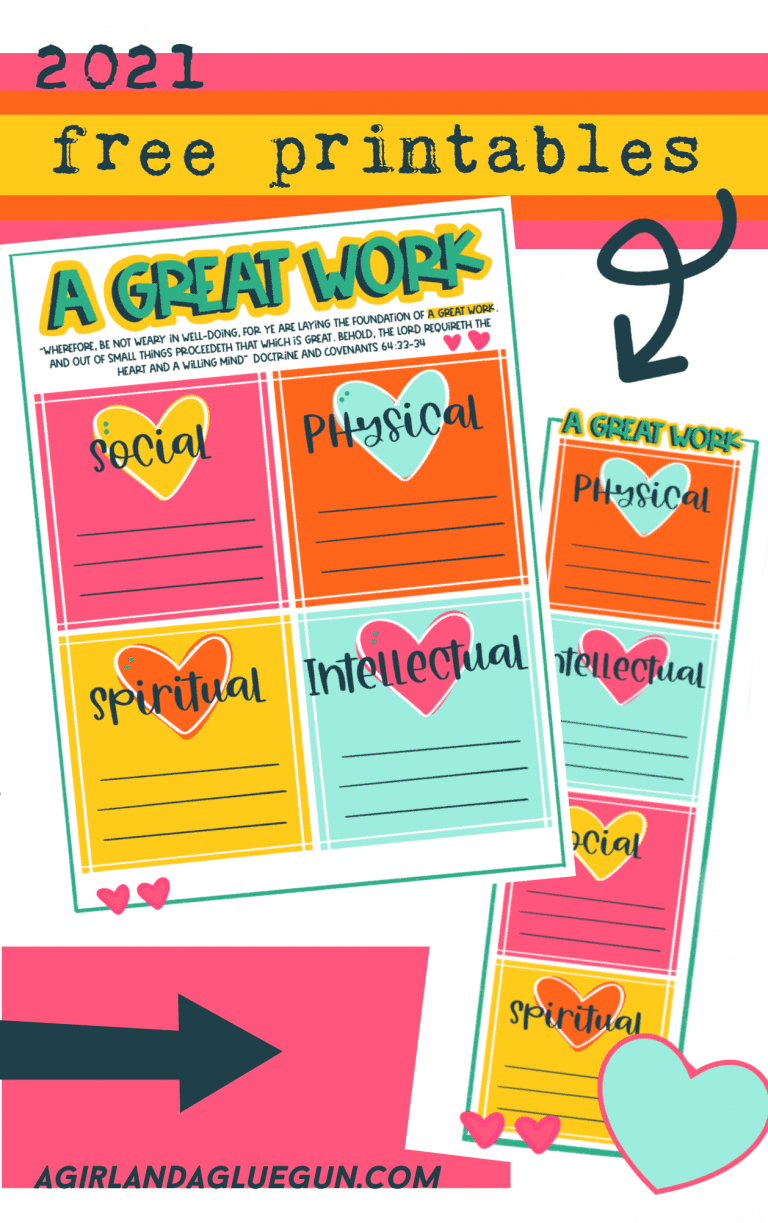 2021 Come follow me free printables - A girl and a glue gun