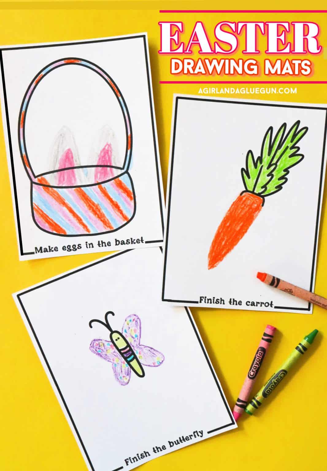 Easter Activity Mats - A girl and a glue gun