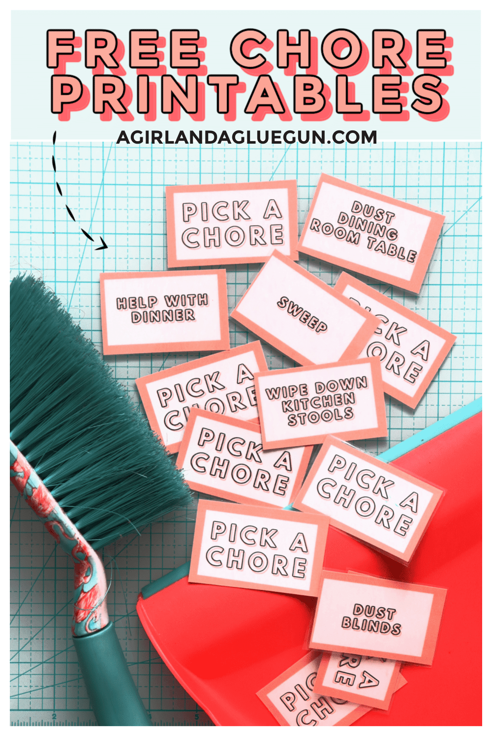 Free Chore Printable - A girl and a glue gun