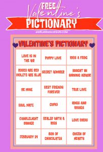 Free Valentine Game Printables - A girl and a glue gun