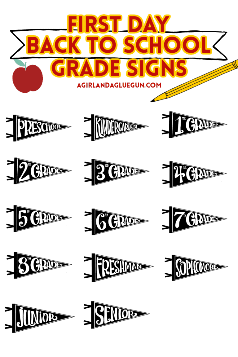 First day back to school grade signs - A girl and a glue gun