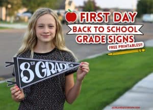 First day back to school grade signs - A girl and a glue gun