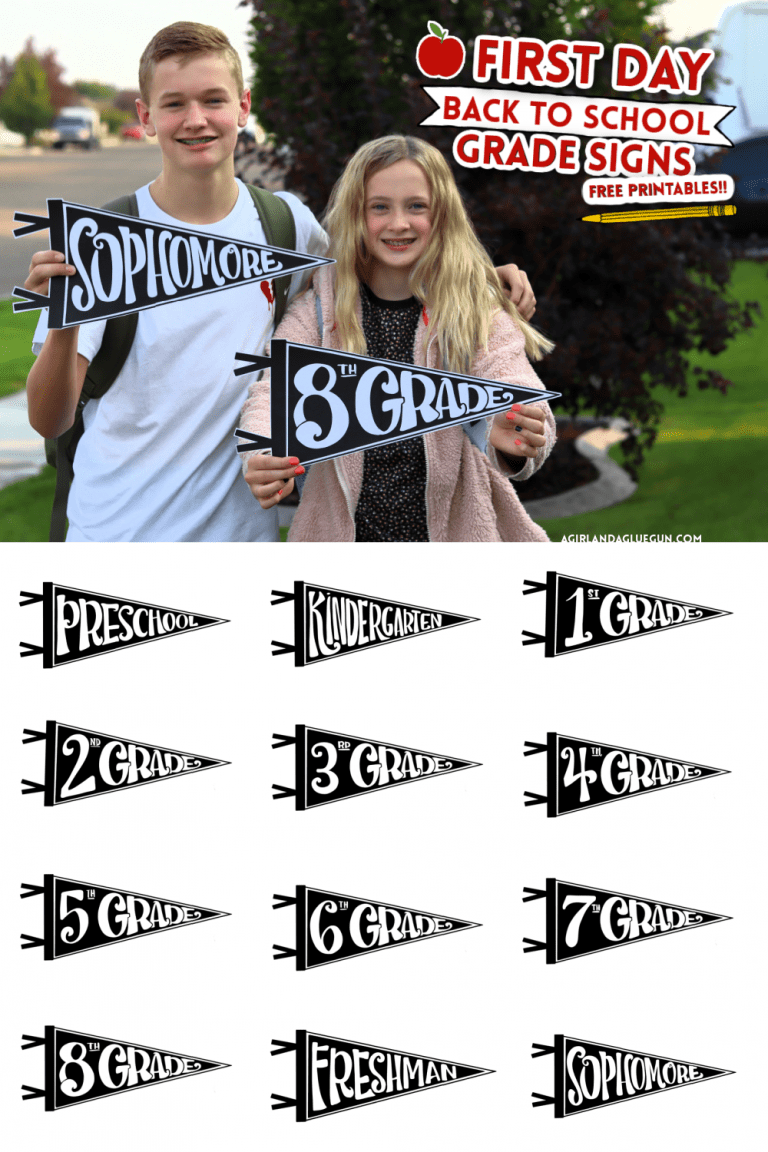 First day back to school grade signs - A girl and a glue gun