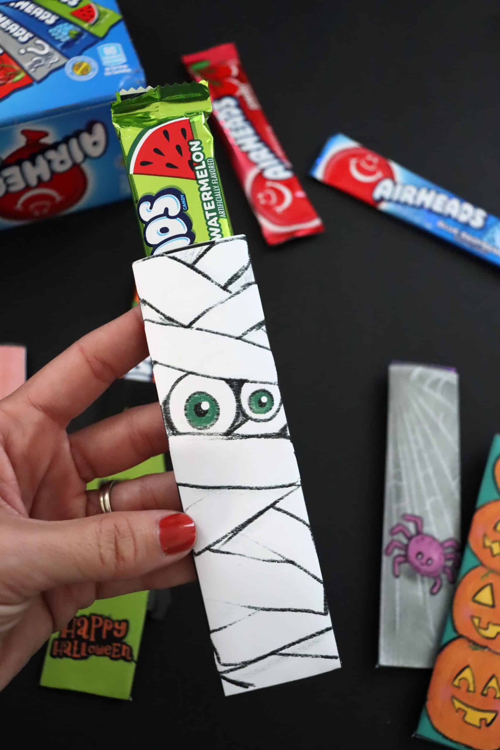 Halloween Candy Wrapper - A girl and a glue gun