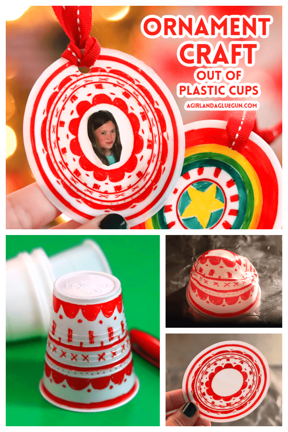 Ornament craft for kids - A girl and a glue gun