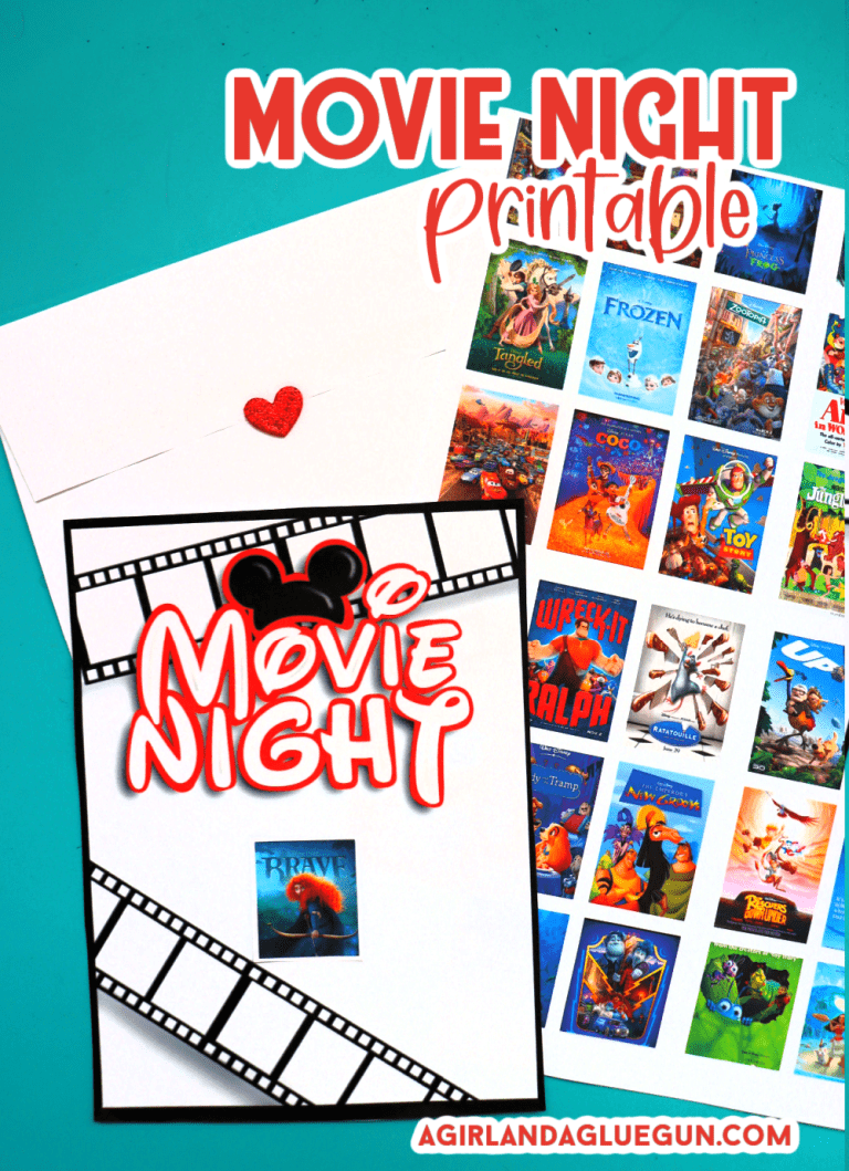 Movie night printables - A girl and a glue gun