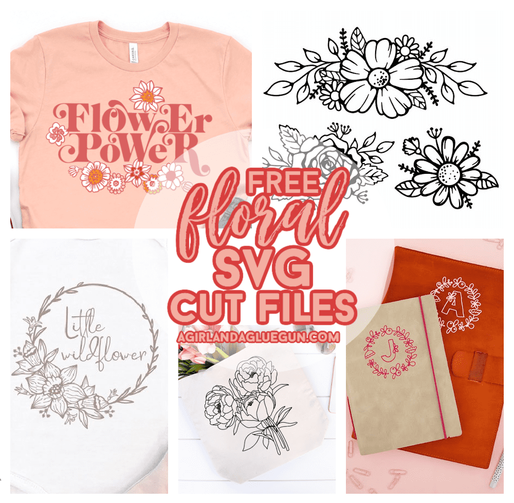 free Flower SVG Cut files - A girl and a glue gun