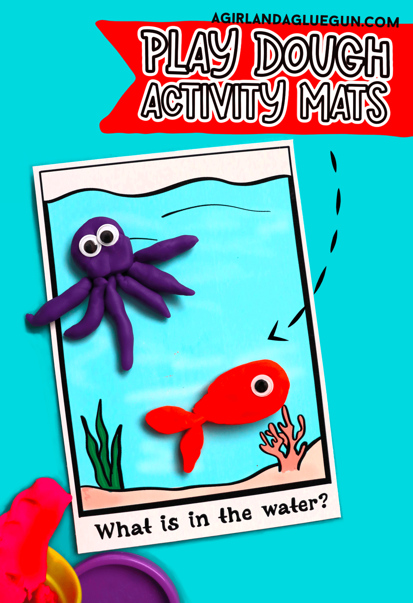 Play Dough Activity Mats - A girl and a glue gun