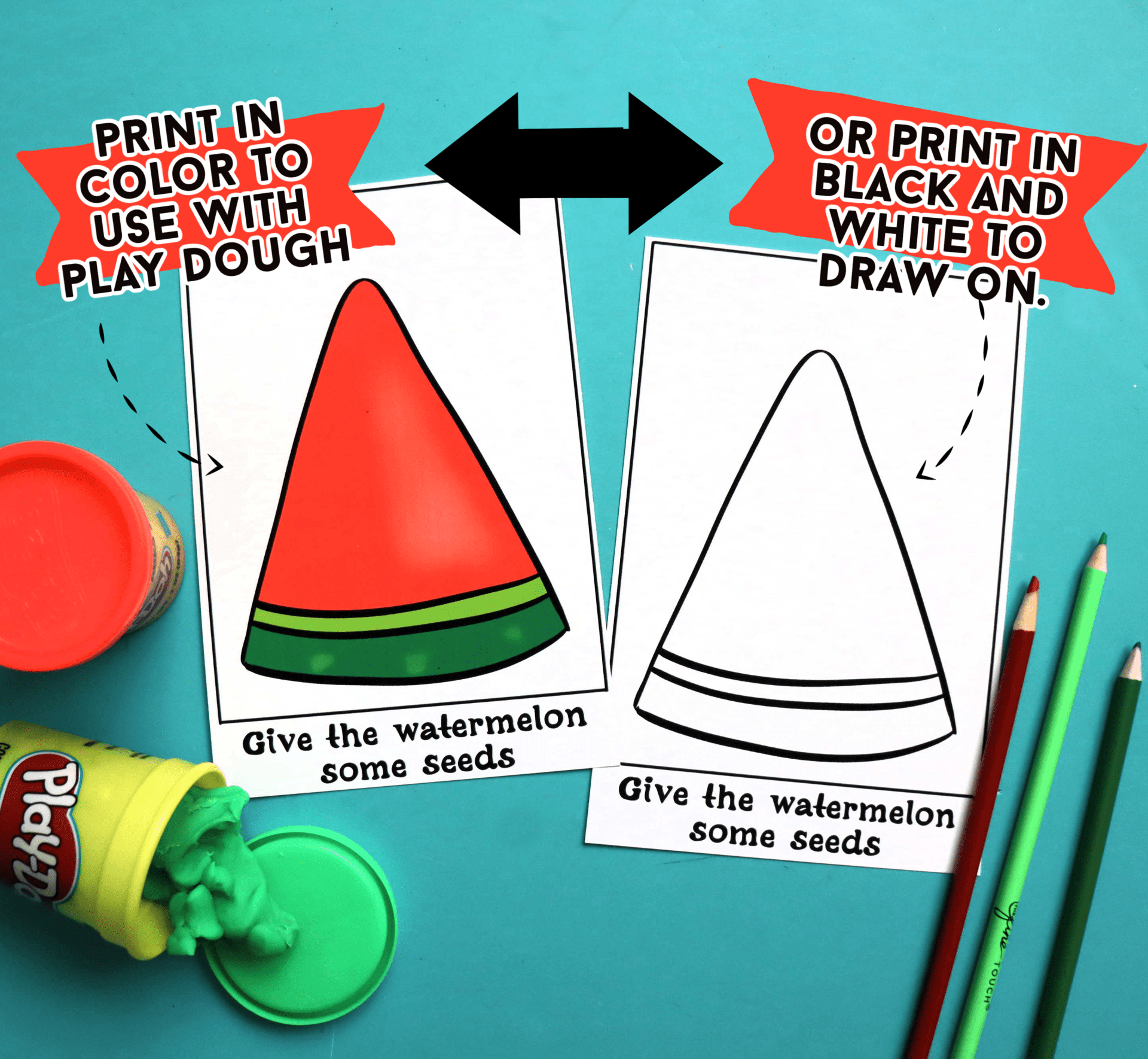 Play Dough Activity Mats - A girl and a glue gun