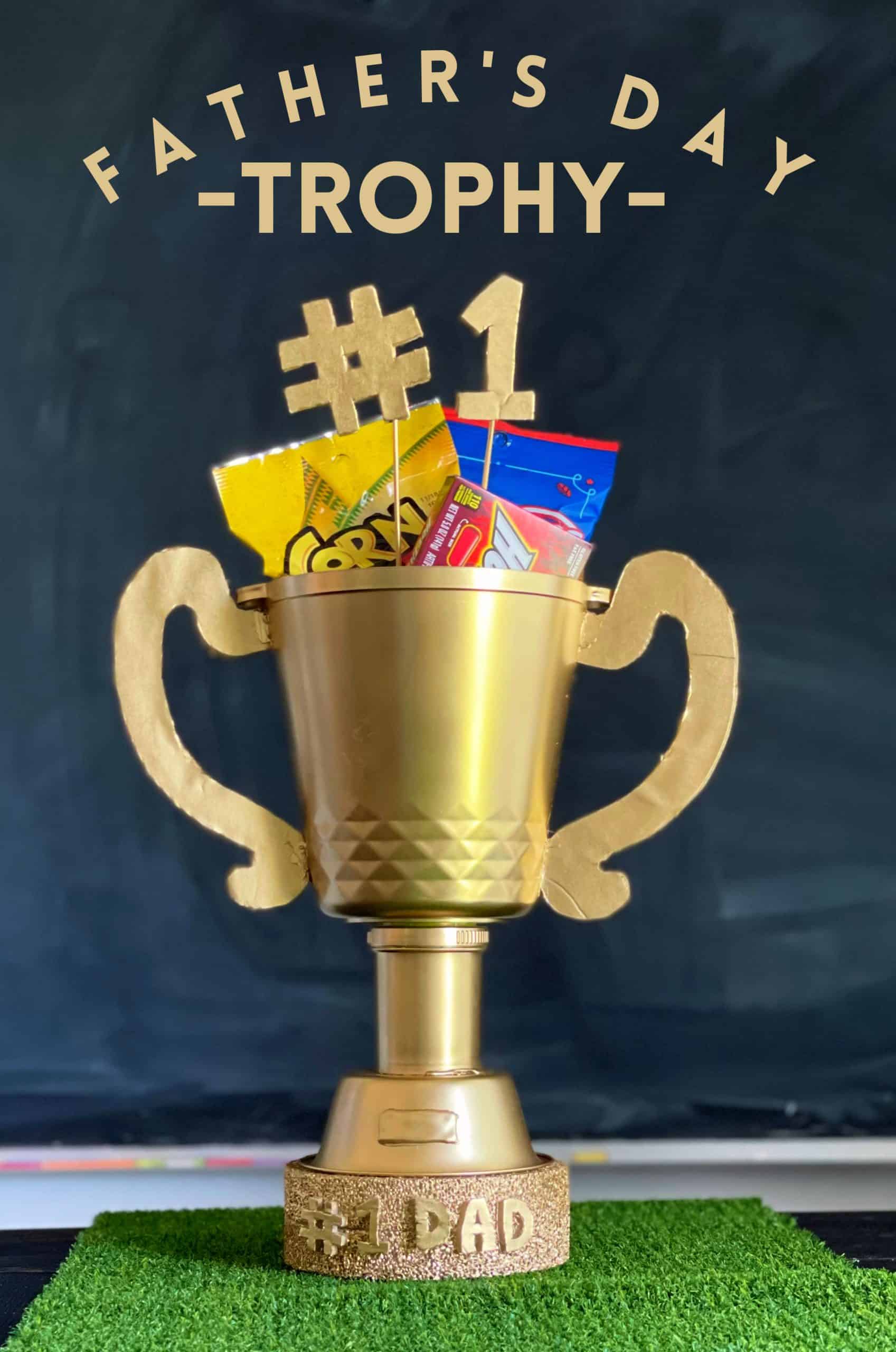 Cheap fathers day gift: #1 dad trophy! - A girl and a glue gun