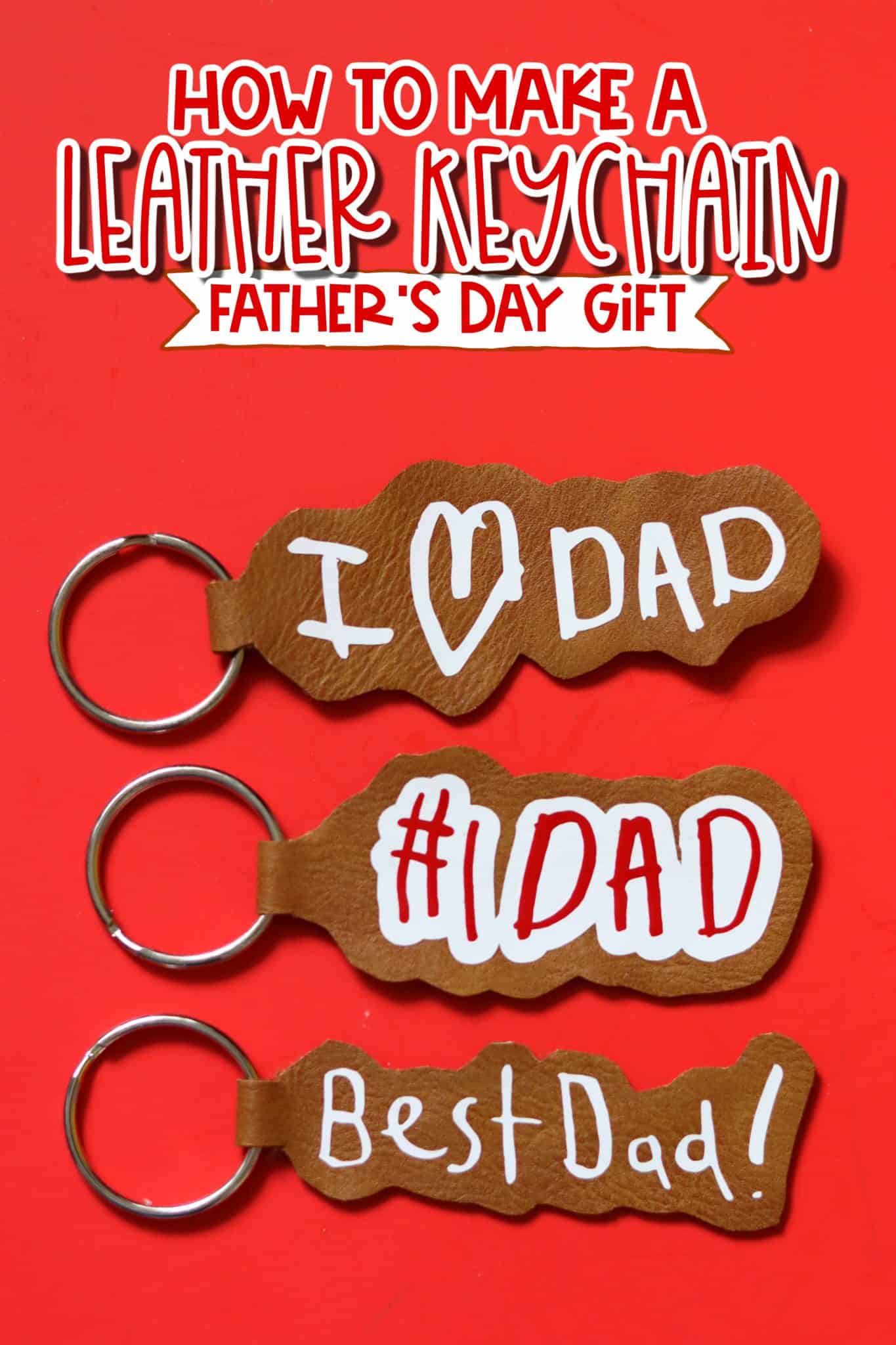 Father's Day Keychain - A girl and a glue gun