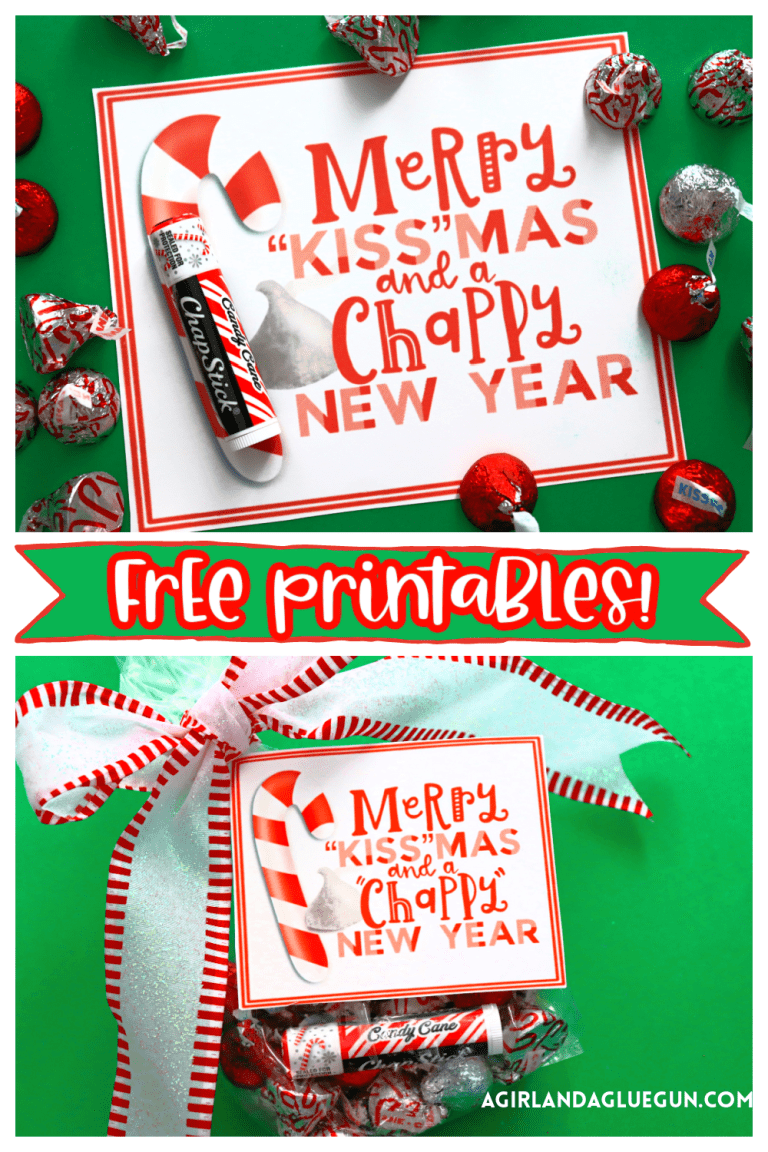Merry KISSmas Free Printable - A girl and a glue gun