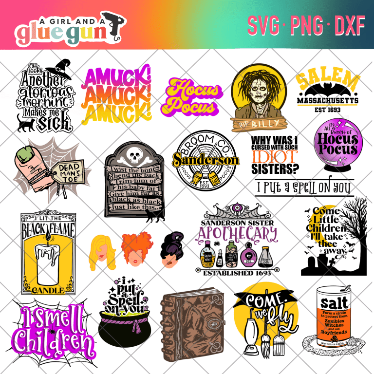 Hocus Pocus SVG cut file bundle - A girl and a glue gun