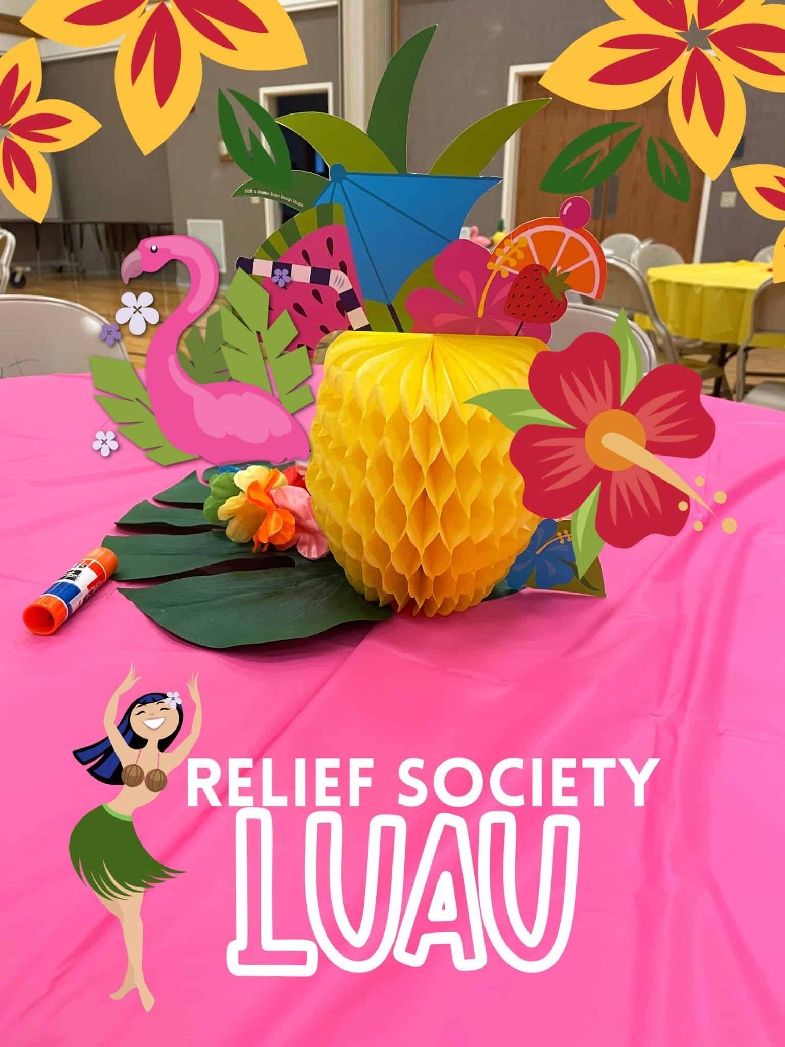 Relief Society Luau Activity - A girl and a glue gun