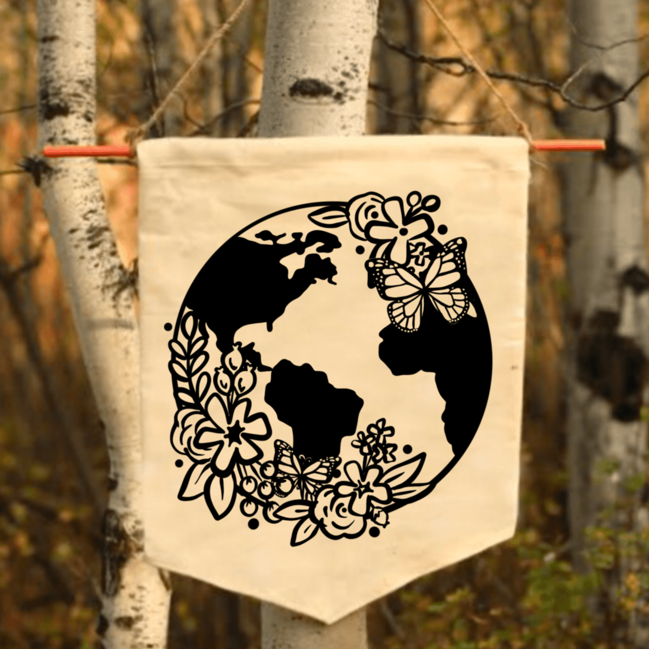 Floral Earth Day SVG - A girl and a glue gun
