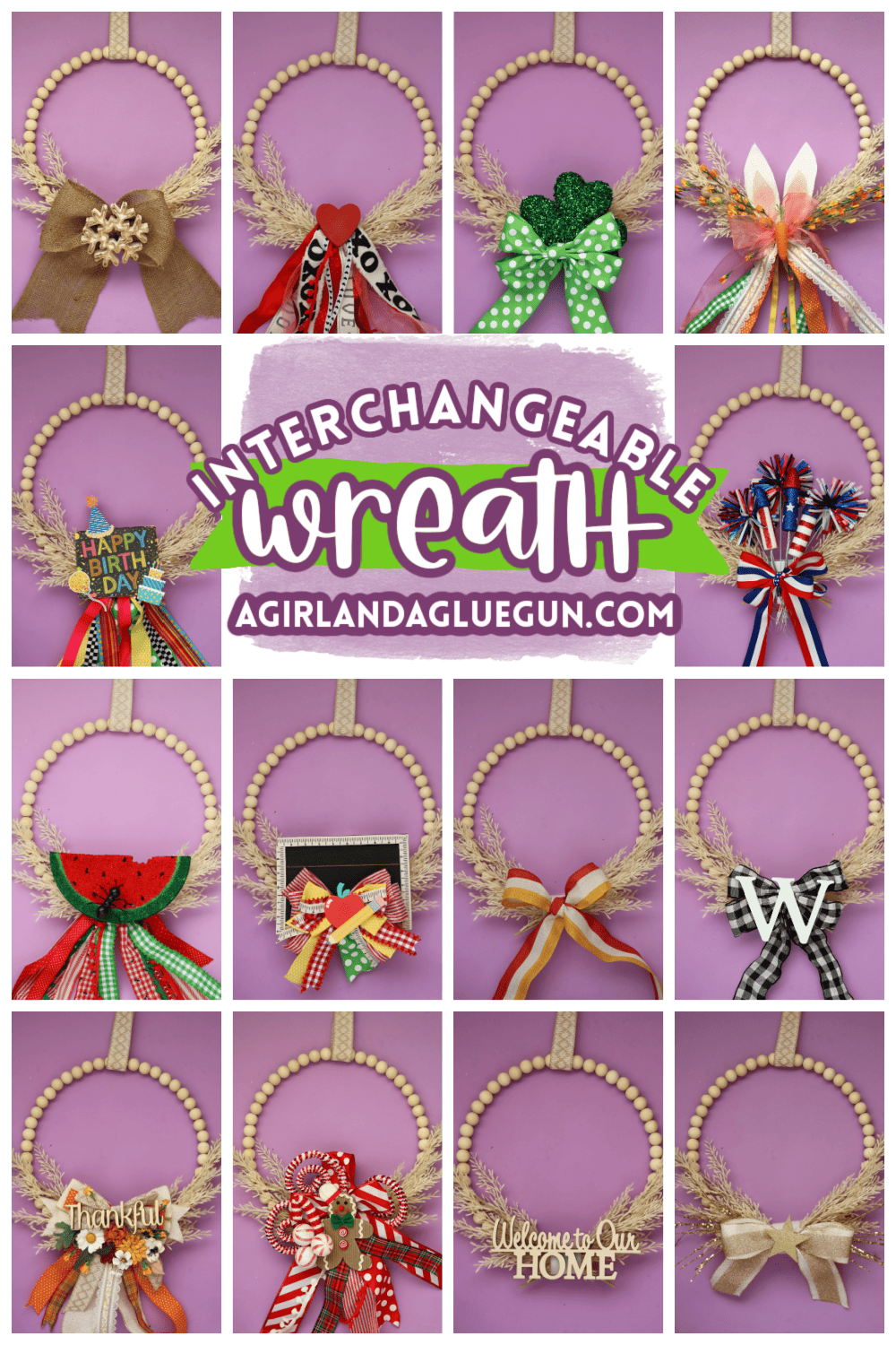 DIY interchangeable wreath - A girl and a glue gun