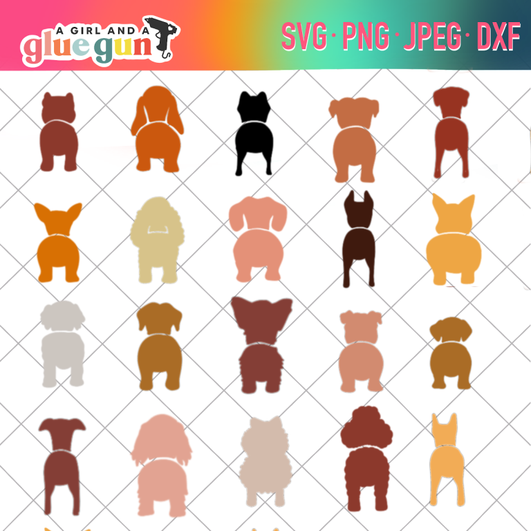 Free Dog Butt SVG bundle - A girl and a glue gun